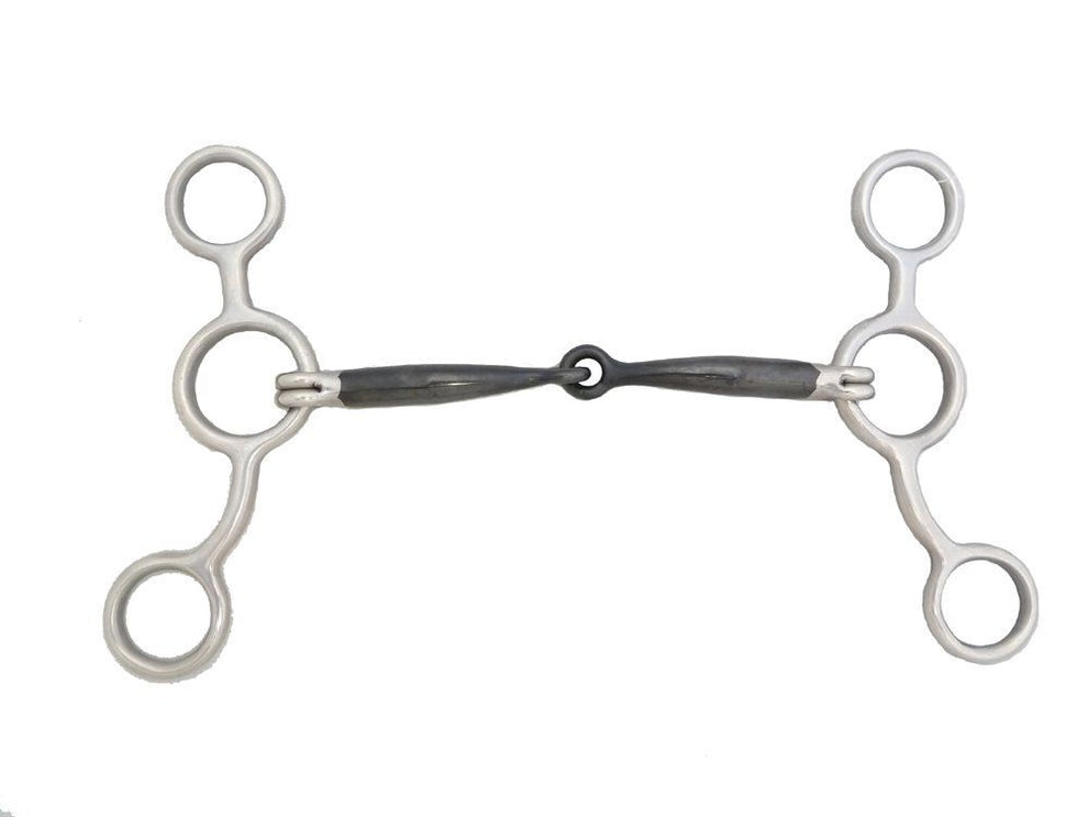AJ Tack Bridle Set with JR Cowhorse Smooth Snaffle Gag with Split Rein