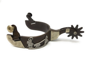 AJ Tack Antique Brown Team Roping Spurs - Mens