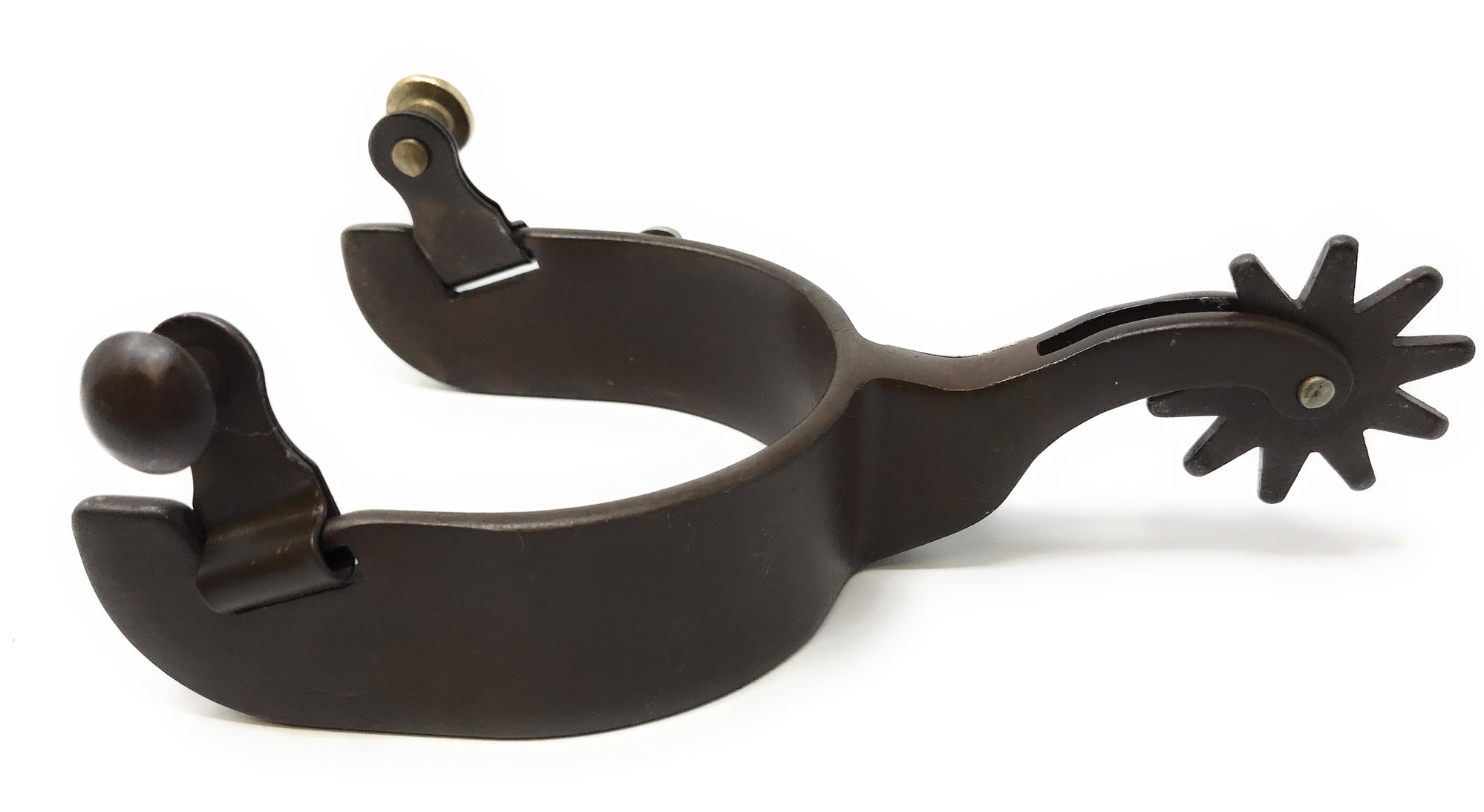AJ Tack Antique Brown Team Roping Spurs - Mens